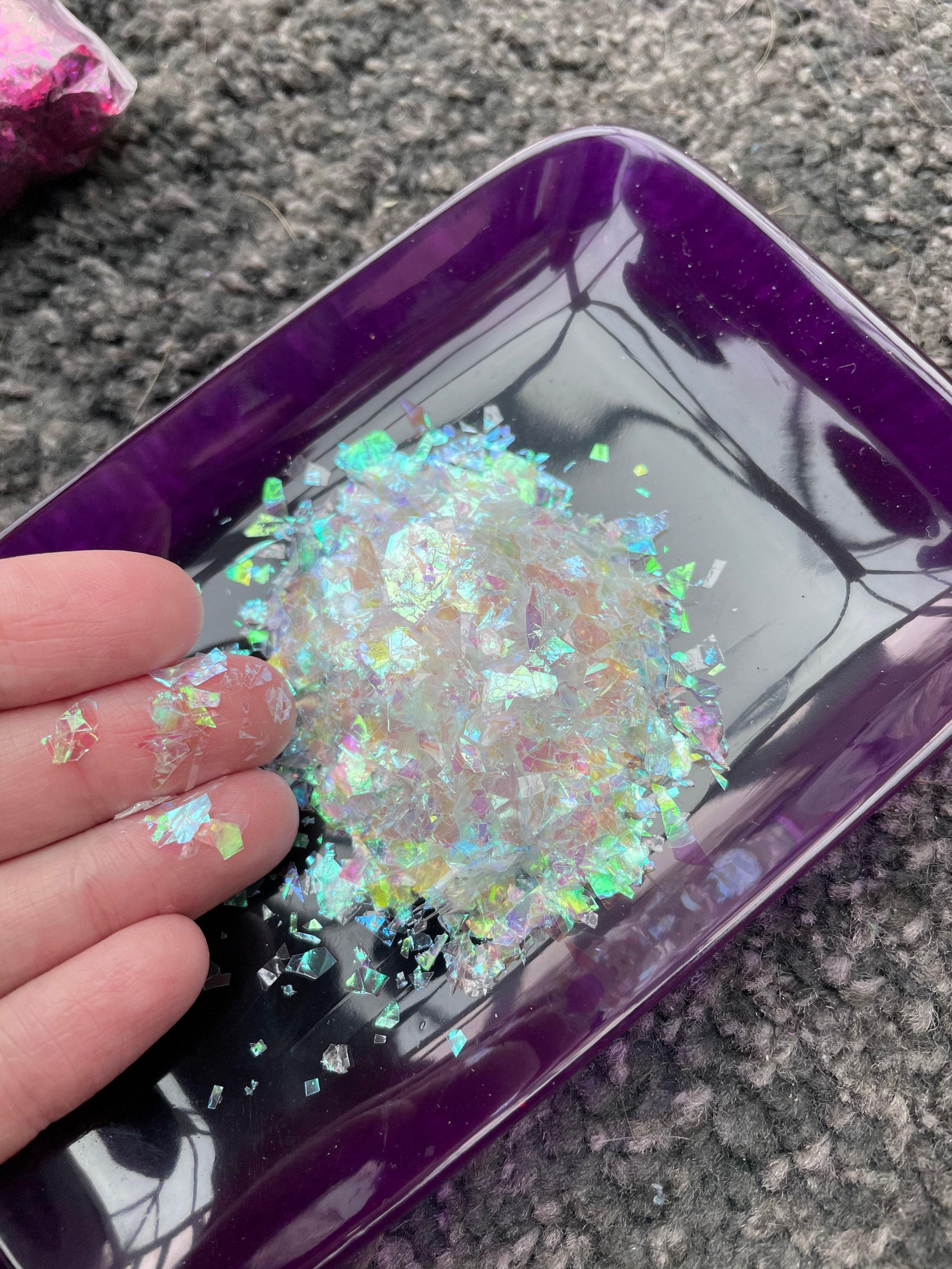White Pearl Mylar Flakes, Resin Supplies, Nail Supplies, 10g/20g/50g ...