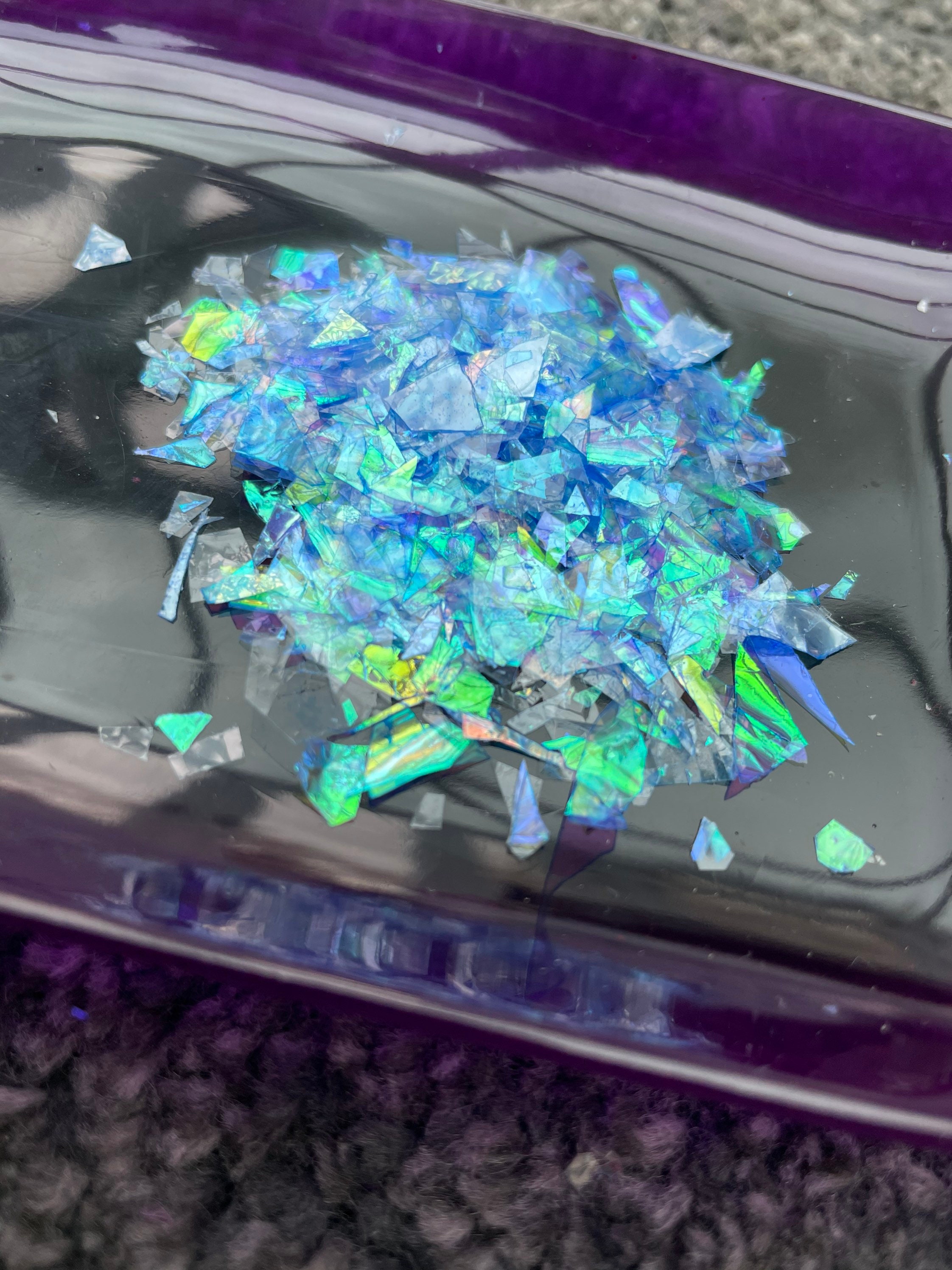 Dark Blue Iridescent Mylar Flakes, Resin Supplies, Nail Supplies, 10g ...