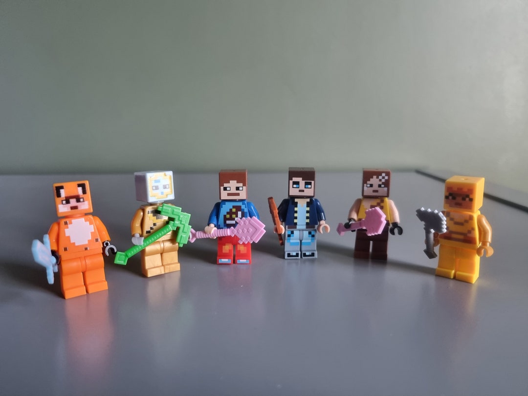 Minecraft Minifigures Custom Made Set of 6 in Total - Etsy