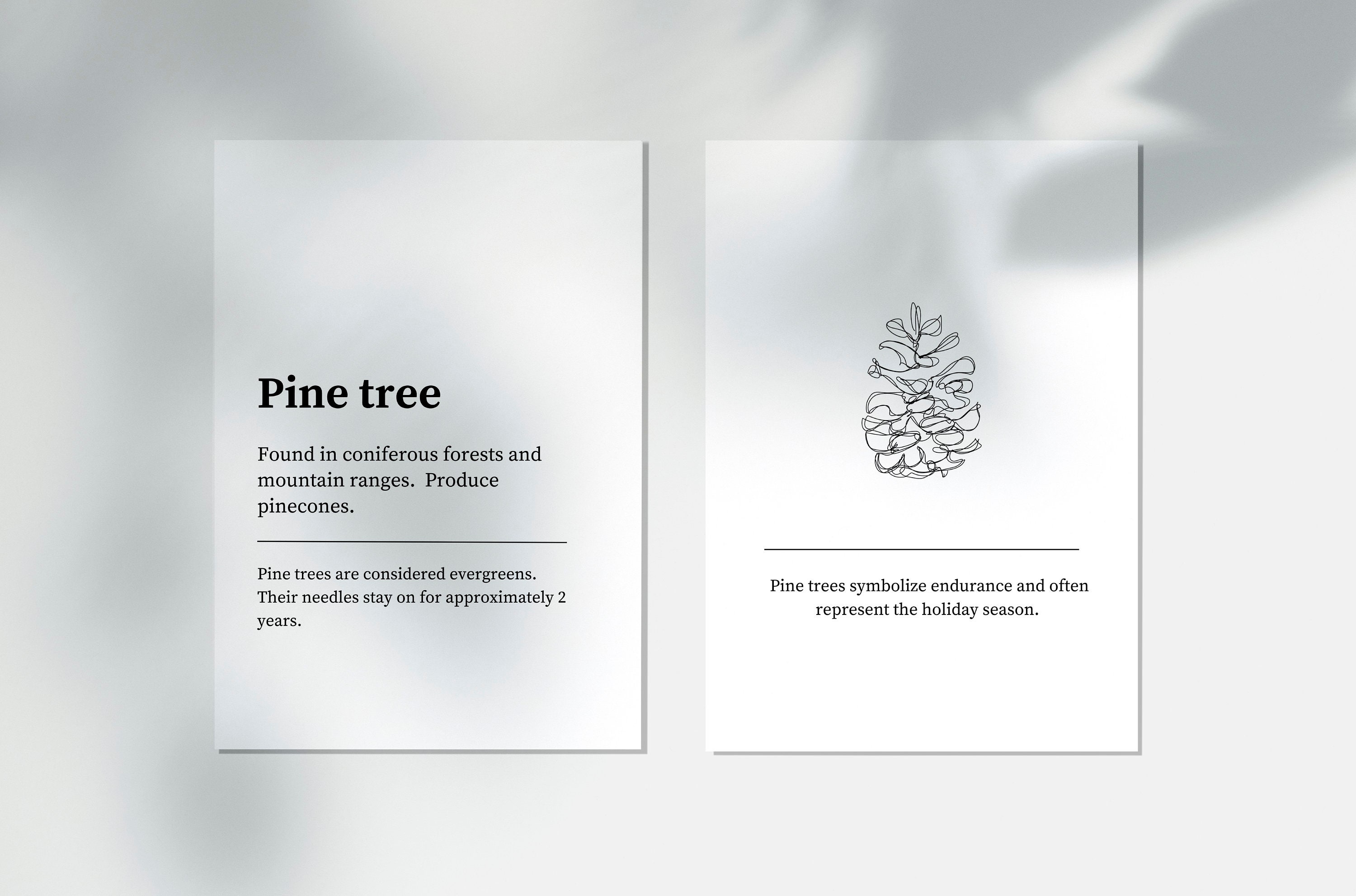 Pine Tree Prints, One-line Drawing Nature Wall Art, Definition Nature ...