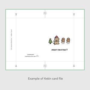 PRINTABLE Christmas Card - Festive Dog and Gingerbread Men, Cute ...