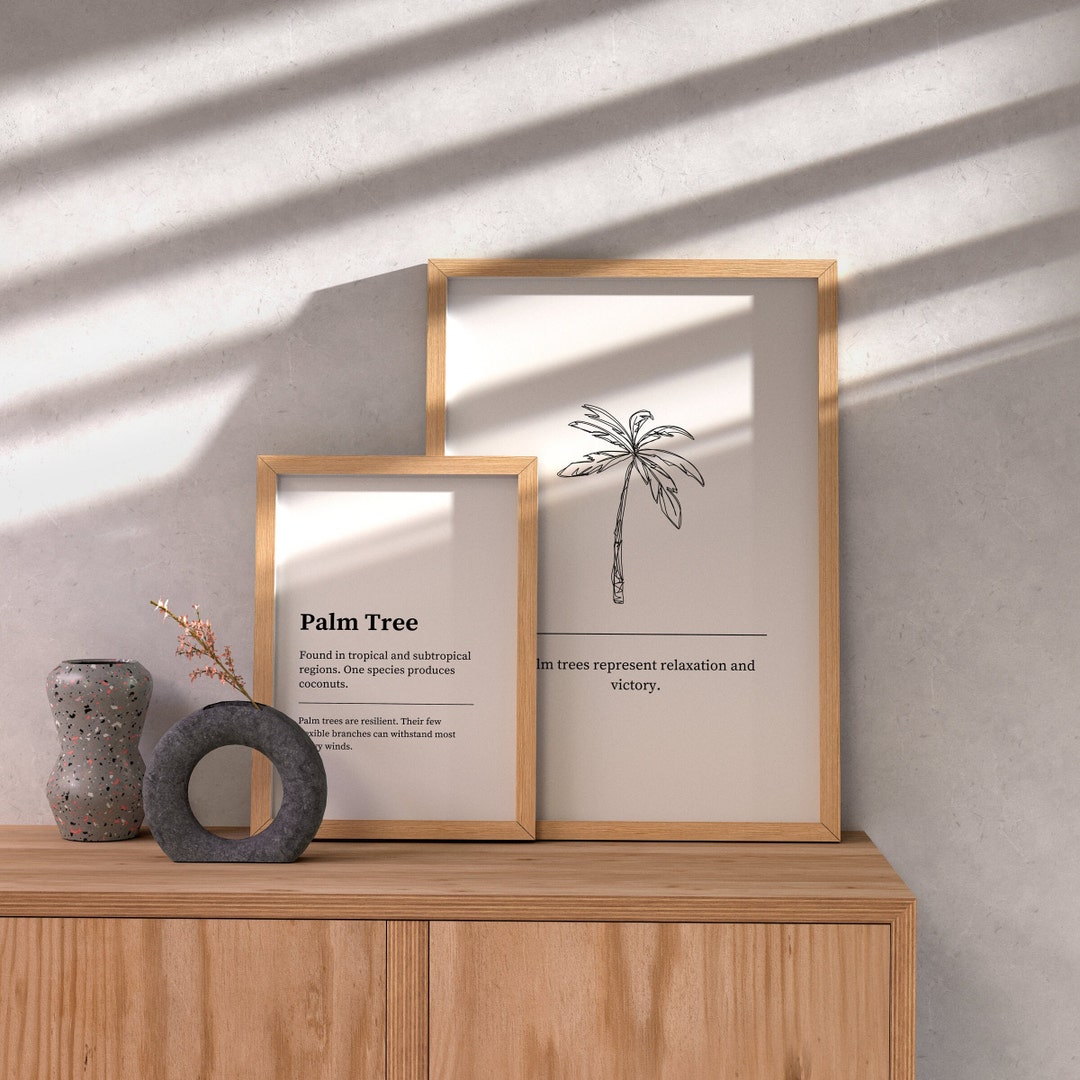 Palm Tree Print Set, One-line Drawing Nature Wall Art, Definition ...