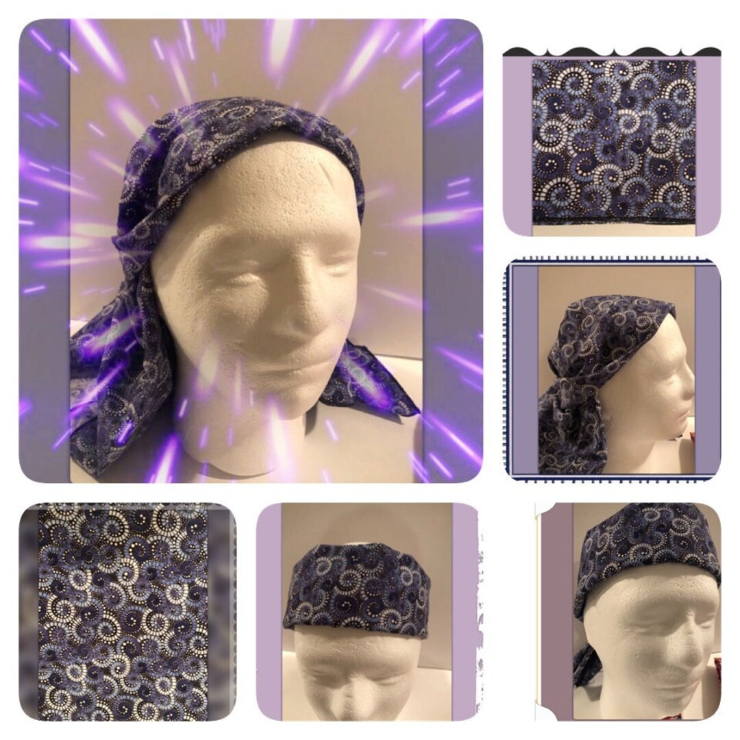 Mod Purple Swirls Scarf, Groovy Exclusive Bigger Human Bandana, Unique ...