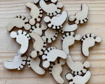 Wooden Baby Feet Shape for Crafts and Decoration Laser Cut Baby Shower ...
