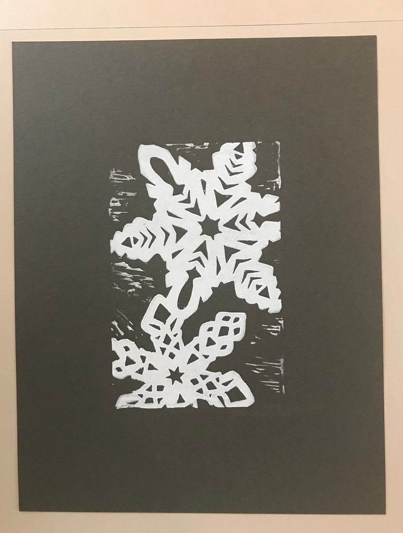 Linocut Snowflake - Etsy
