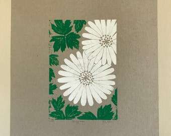 Magnolia Botanical Linocut/linoprint - Etsy