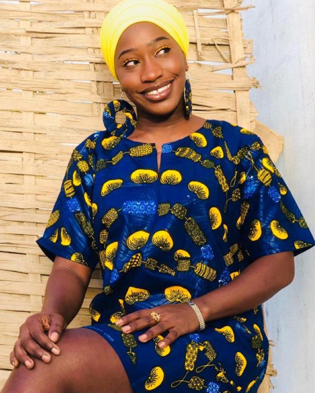 Multicolor African Print Dress With Matching Ear-rings - Etsy