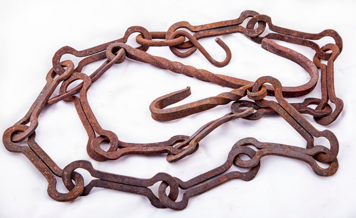 Vintage Hand-forged Chain Vintage Iron Chain Rustic | Etsy