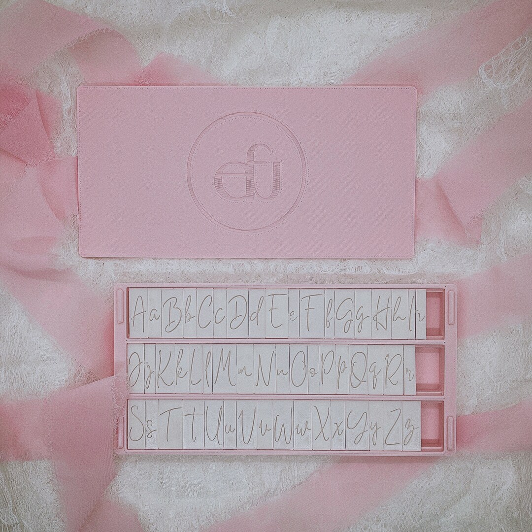 Script Font Set Letter Stamp Alphabet Stamp Signature Font Stamp Font ...