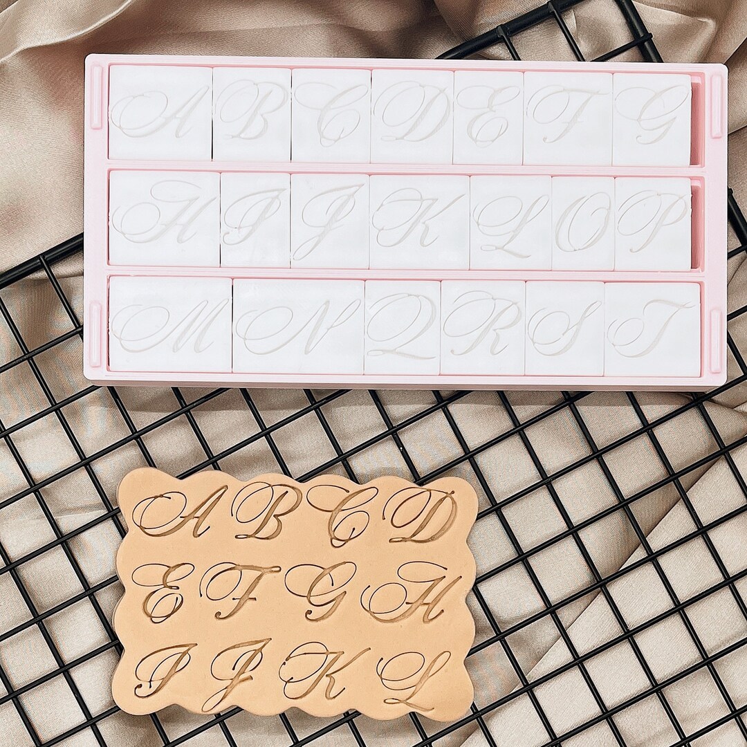 Initial Calligraphy Font Set Initial Letter Stamps - Etsy
