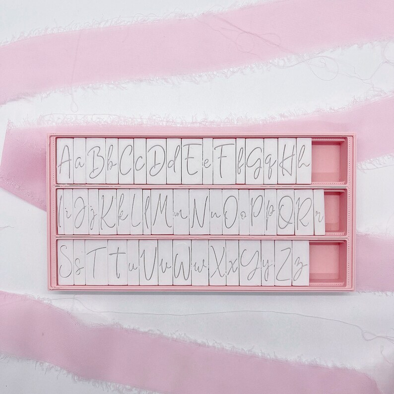 Script Font Set Letter Stamp Alphabet Stamp Signature - Etsy UK