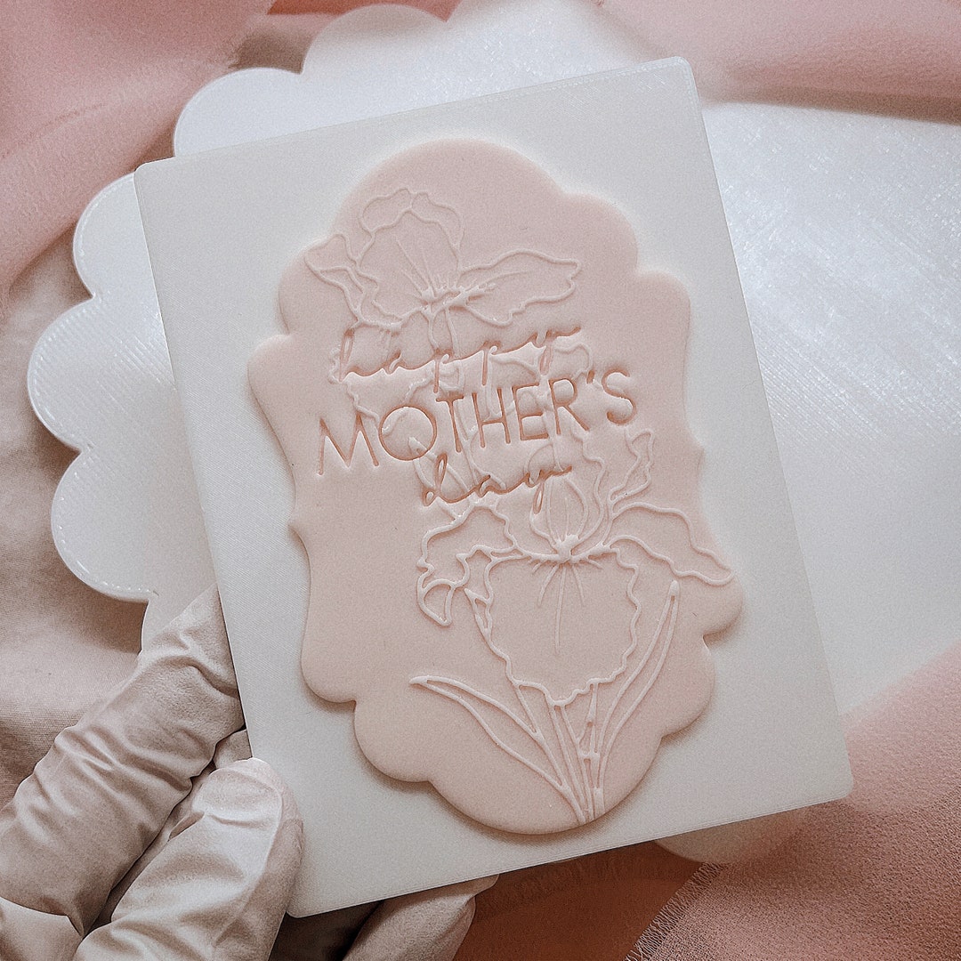 Iris Flower Embosser Birth Flower Cookie Stamp Floral Cookie Embosser ...