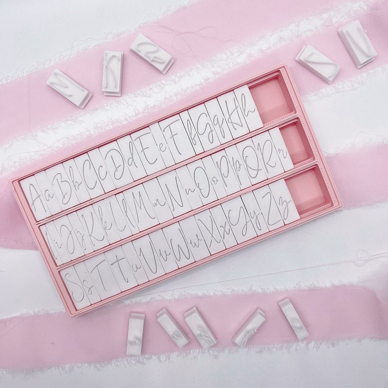 Script Font Set Letter Stamp Alphabet Stamp Signature - Etsy