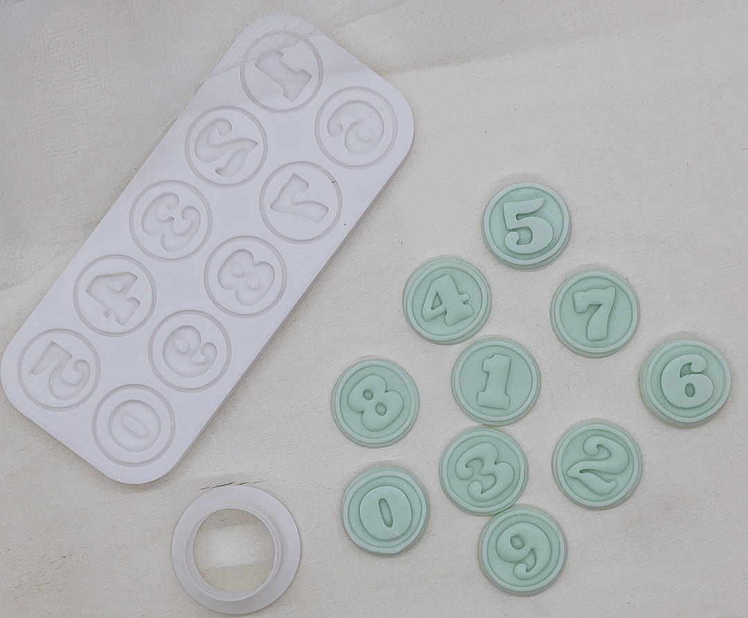 Mini Round Border Number Embosser Palette Mini Number Stamp Set Set of ...