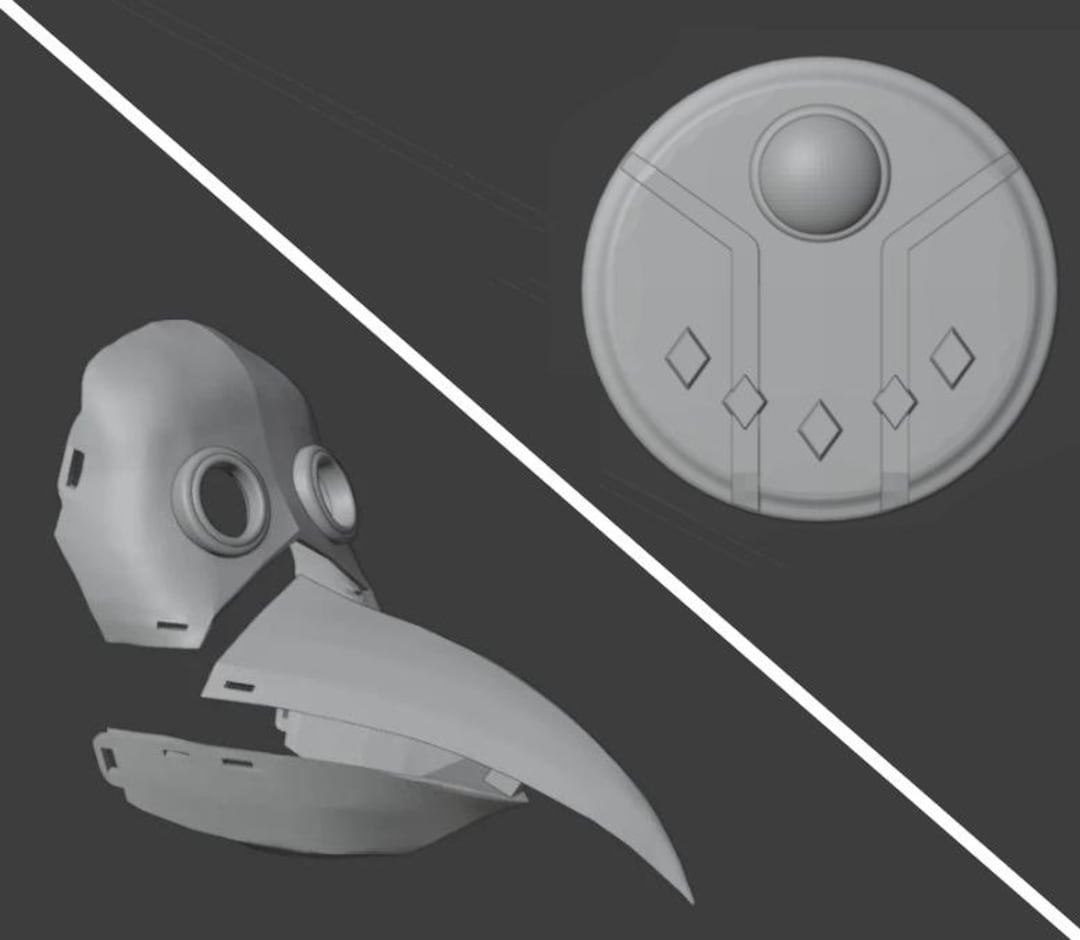 Mask & Buttons - 3D Printable File - Etsy