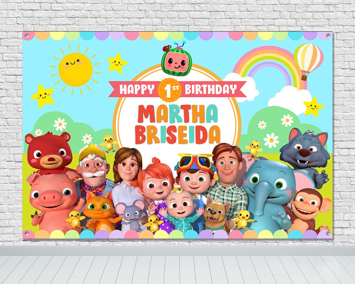 Cocomelon Backdrop Cocomelon Birthday Backdrop Cocomelon | Etsy