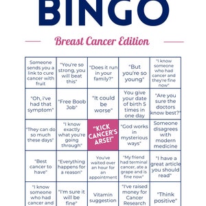 Breast Cancer Bingo - A Fun Lighthearted Gift - Etsy