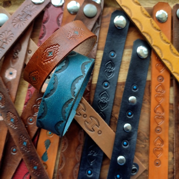 Leather Cuffs - Etsy