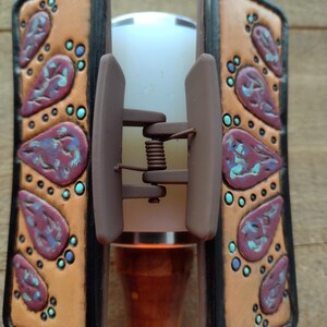Hand Tooled Leather Claw Clips, Various Colors & Designs, Size L 4 ...