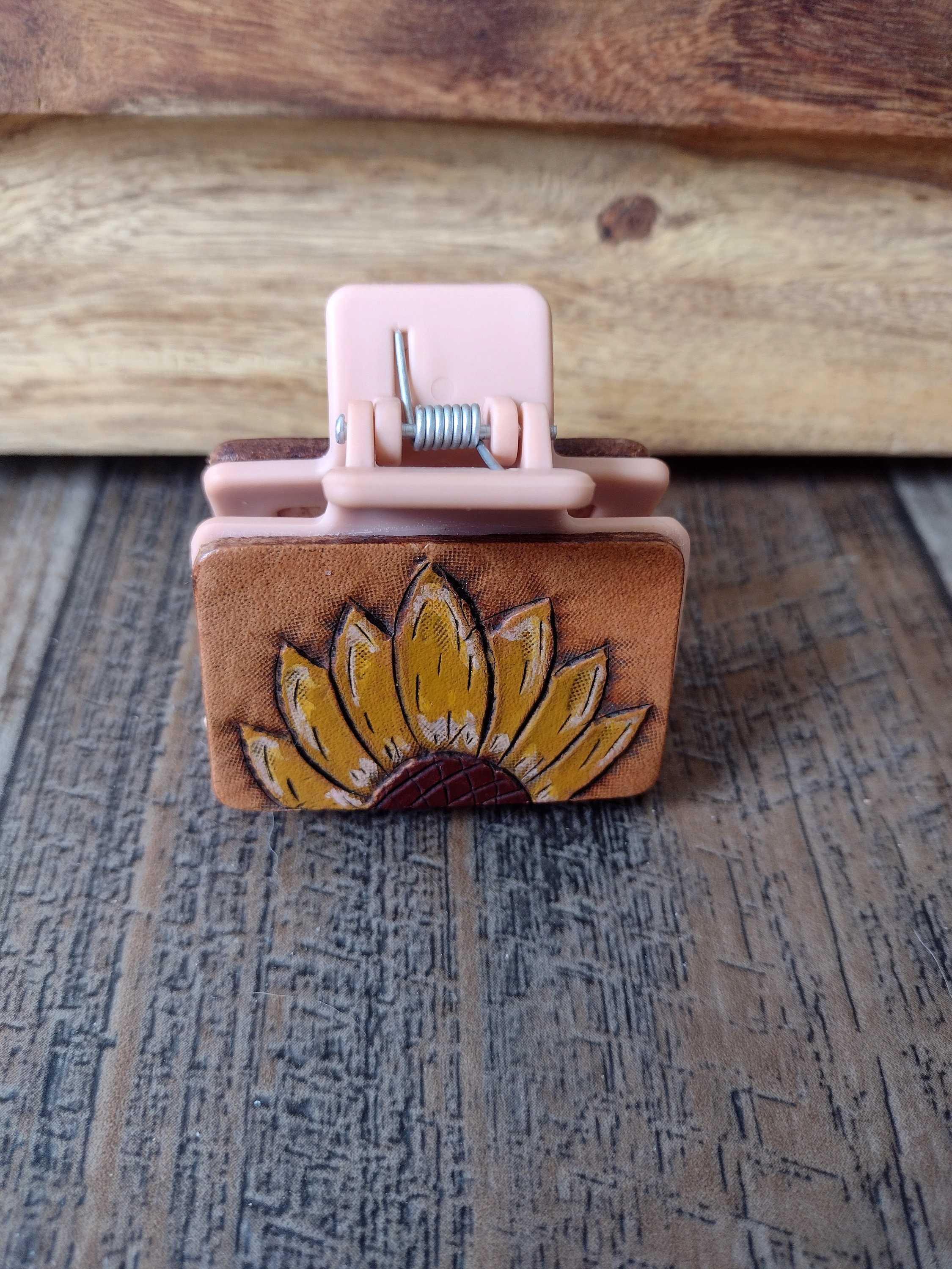 Hand Tooled Leather Claw Clips, Various Sizes, Colors & Designs YOUR ...