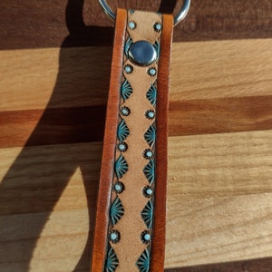 Tooled Leather Keychains / Key Fob, Variety of Designs & Colors - YOUR ...