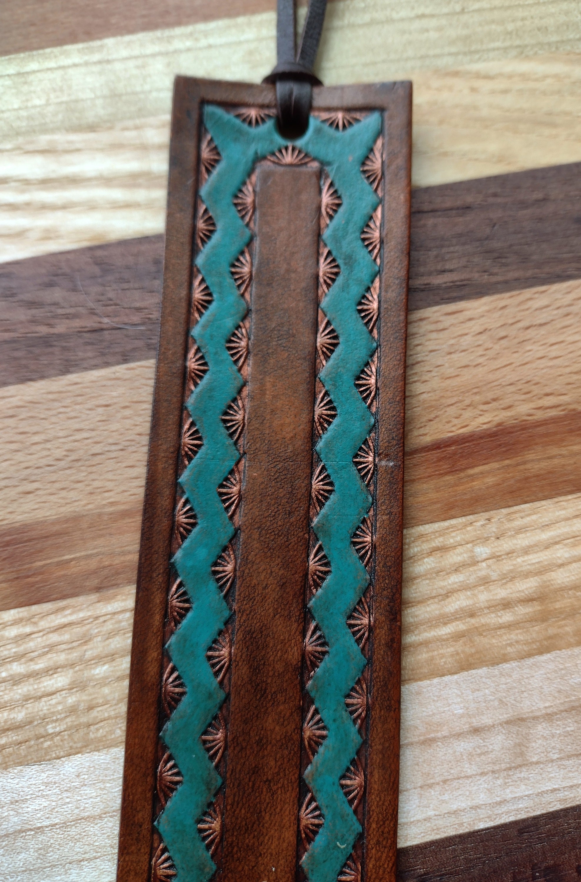 Hand Tooled Leather Bookmarks, Hand Tool and Painted in Various Unique ...