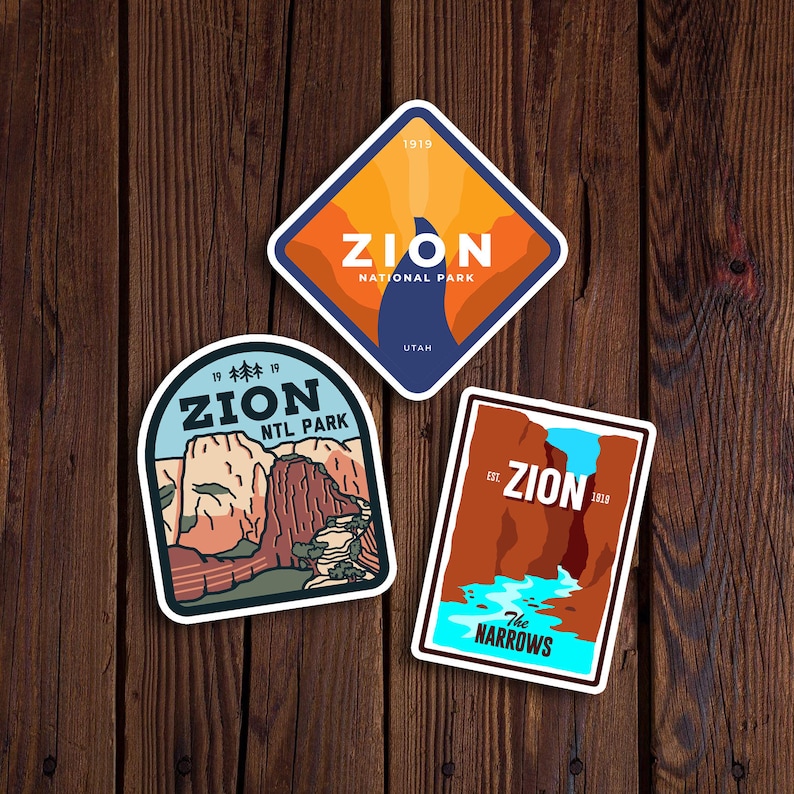 Zion National Park USA 5 Stickers Pack - Etsy
