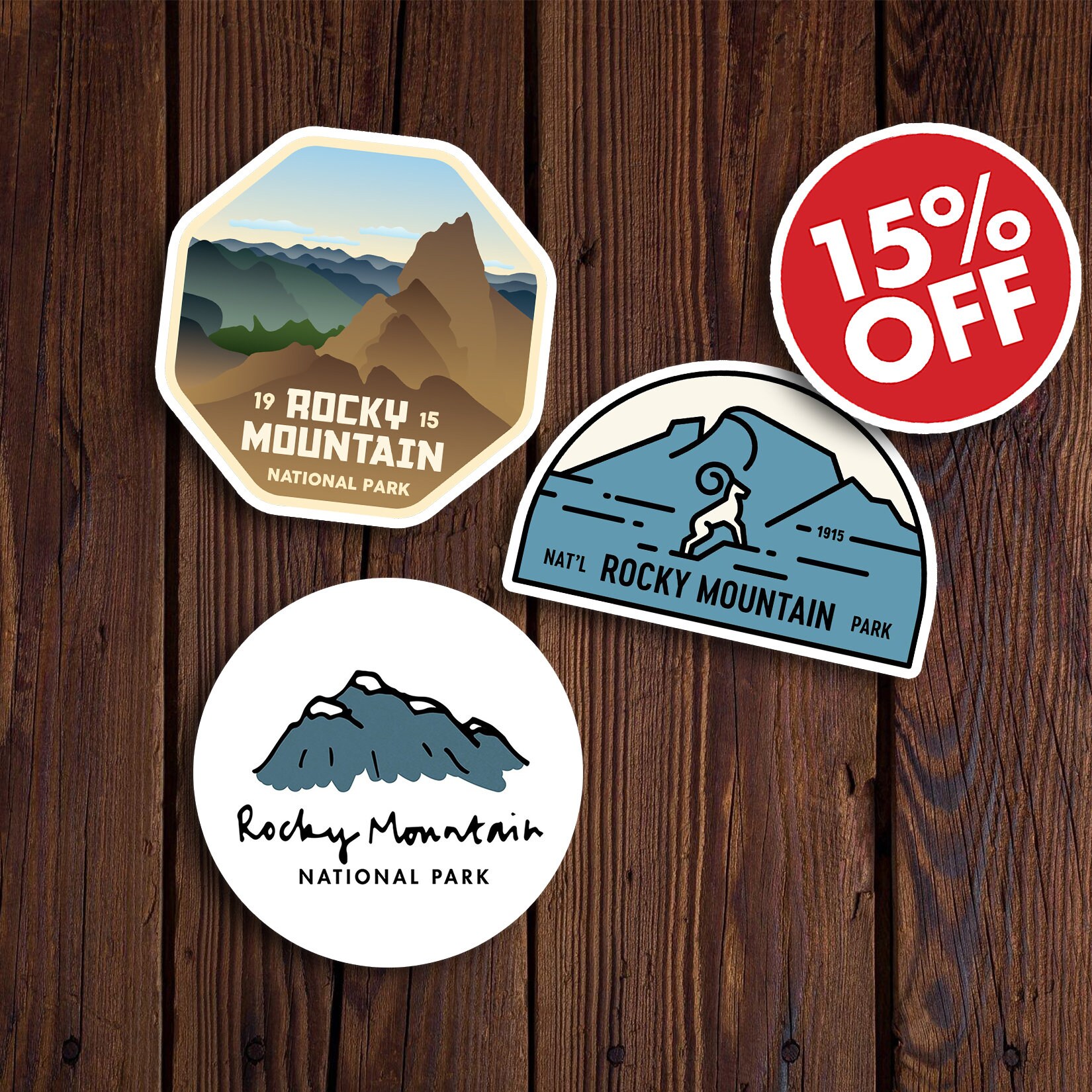 Rocky Mountains National Park USA 5 Sticker Set | Etsy