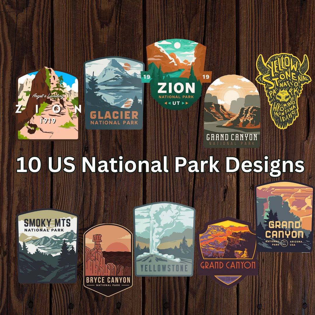 US National Parks Sticker Set 10 Pack PNG & JPG Digital - Etsy