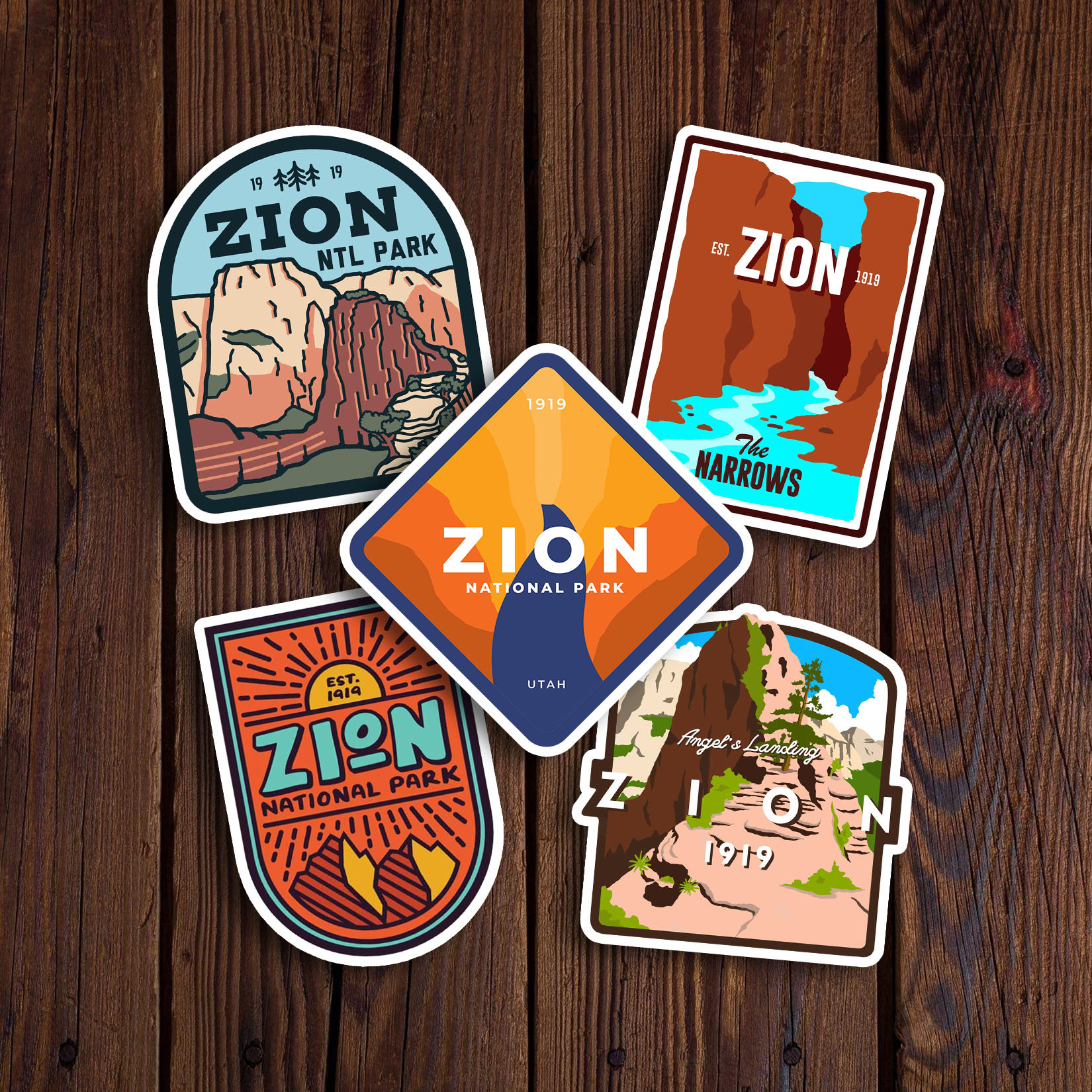 Zion National Park USA 5 Stickers Pack - Etsy