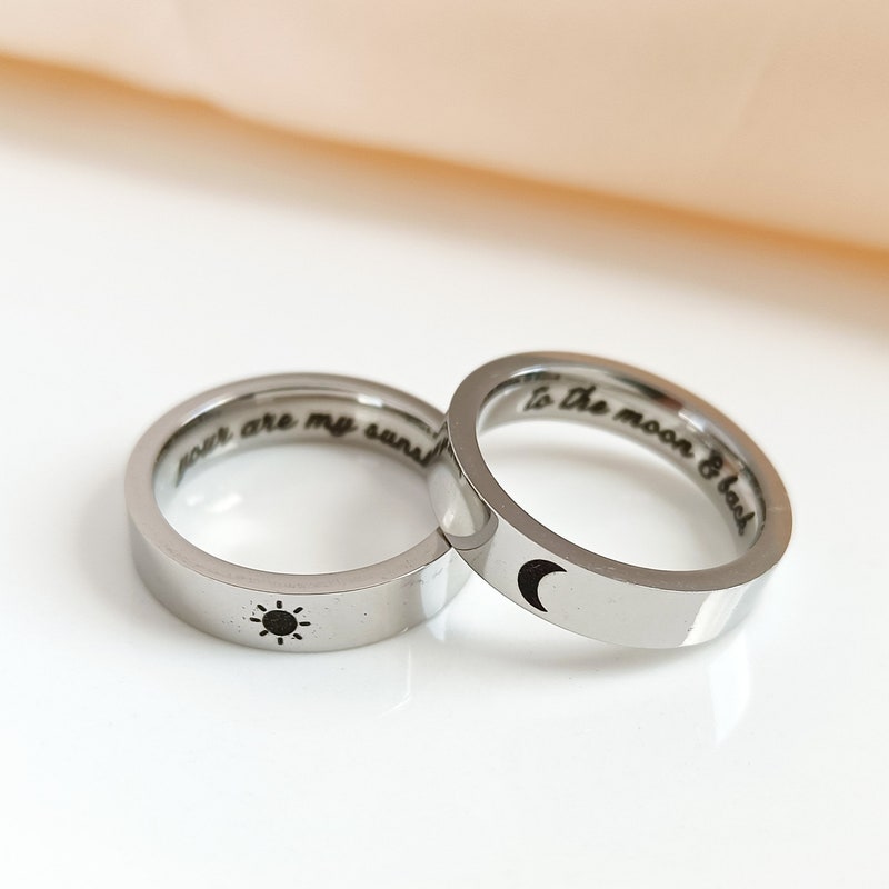 Couples Sun and Moon Ring - Etsy