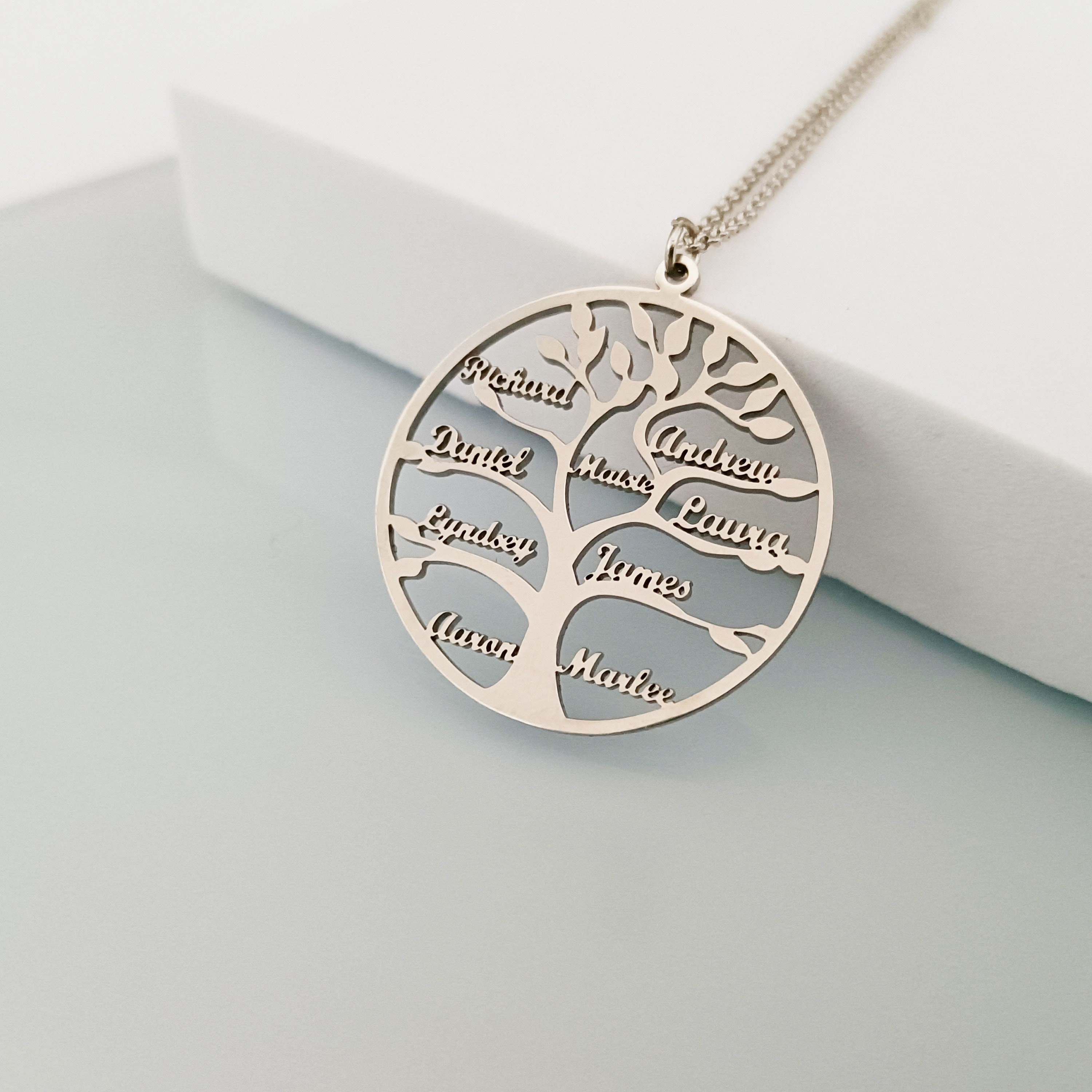 Family Tree Necklace Custom Family Name Necklace | Etsy