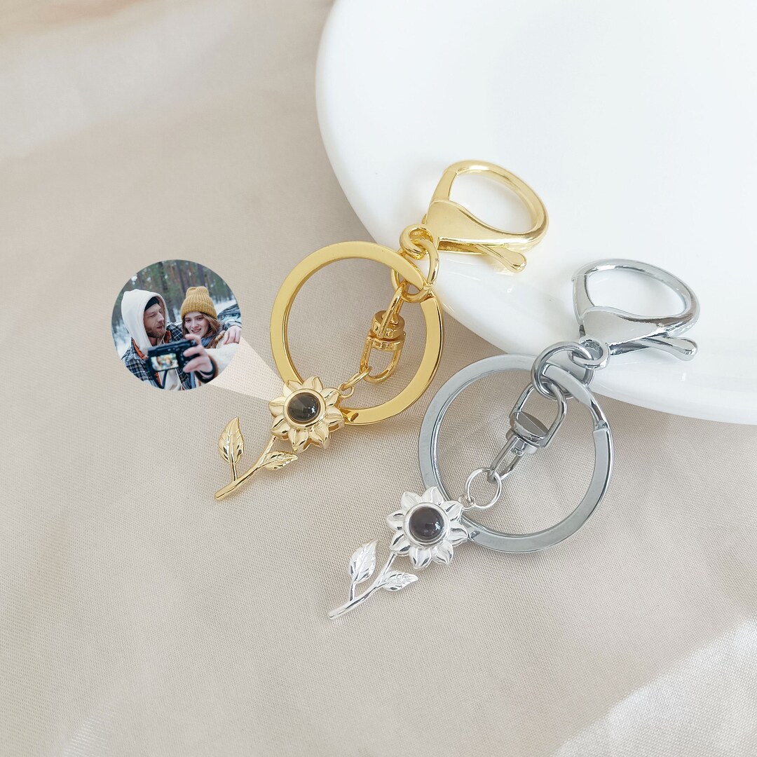 Projection Photo Keychain, Custom Picture Keychain, Sunflower ...