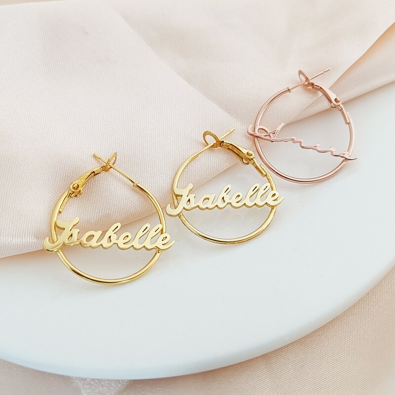 Name Hoop Earrings - Etsy