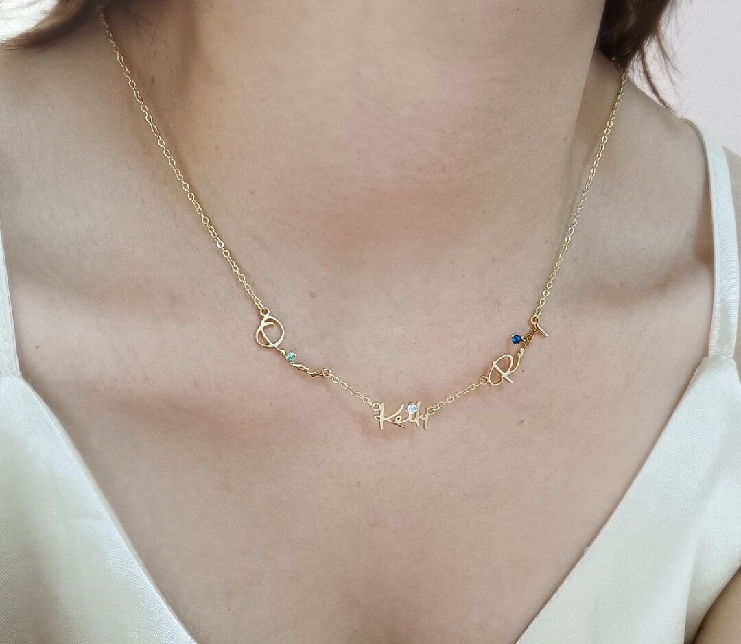 Personalized Name Necklace • Multiple Name Necklace • Custom Birthstone ...