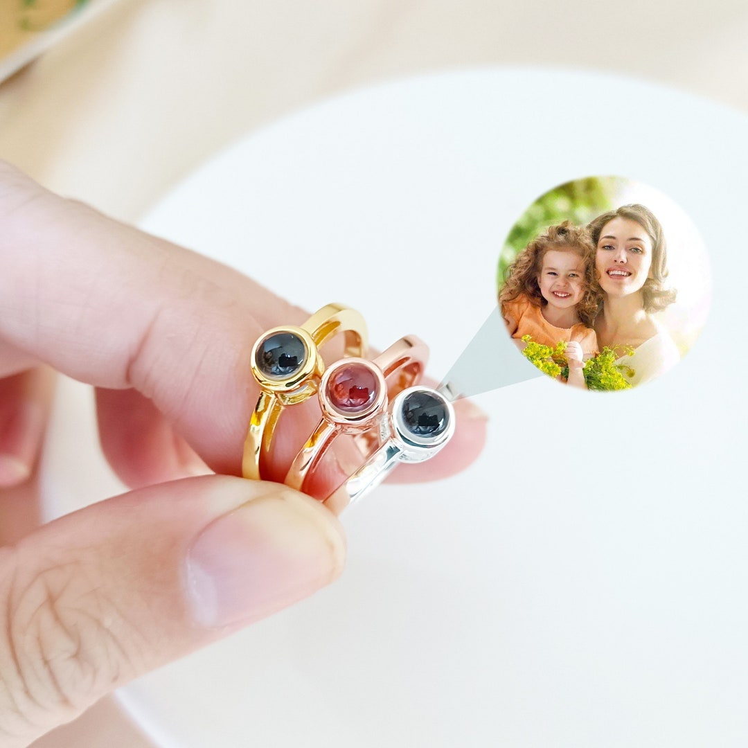Personalized Photo Projection Ring, Custom Photo Ring, Memorial Picture ...
