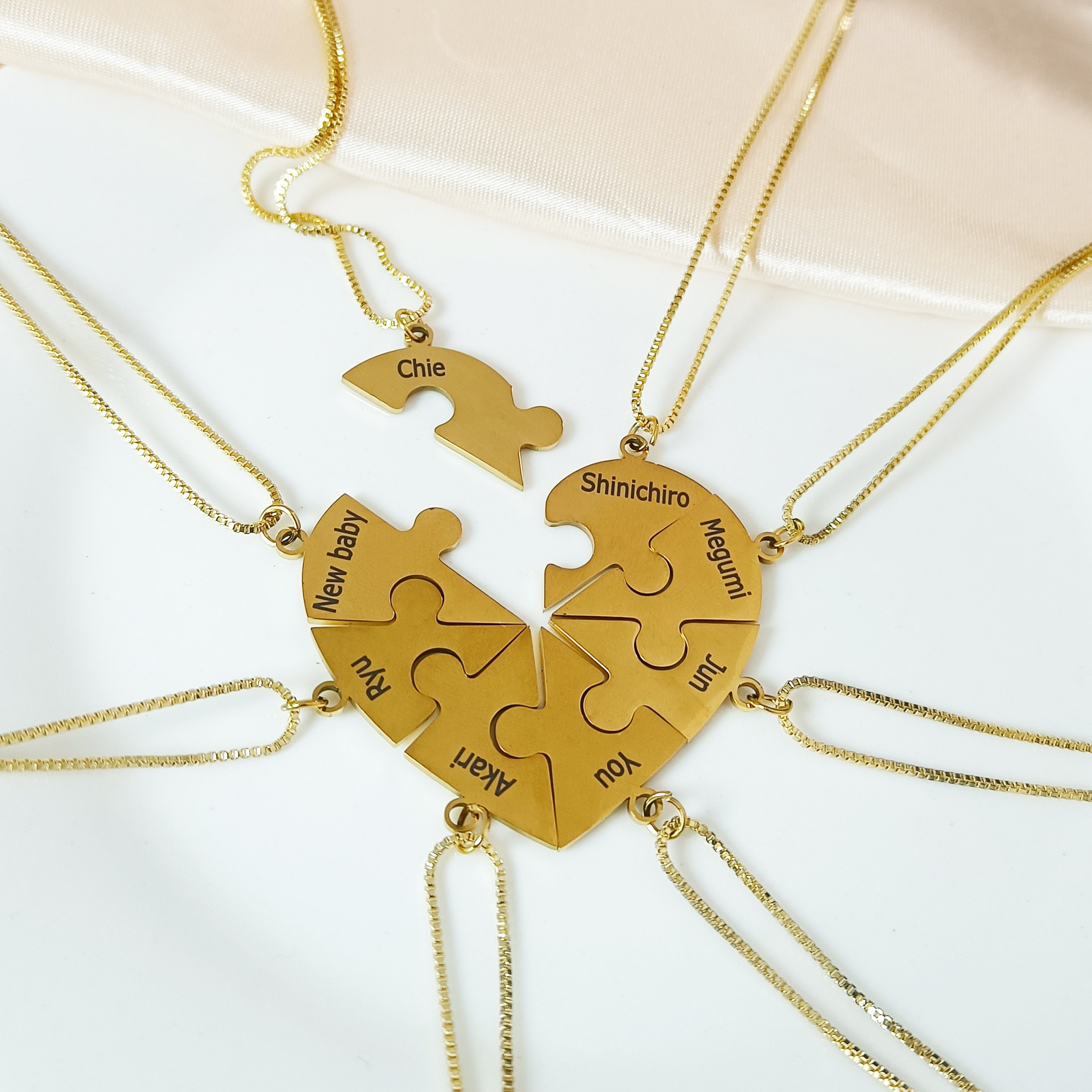 Heart Puzzle Name Necklacepersonalized Pendant Puzzle - Etsy