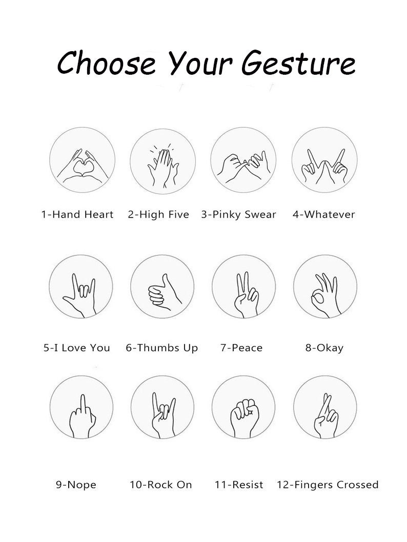 Hand Gesture Necklace Personalized Jewelry Best Friends | Etsy