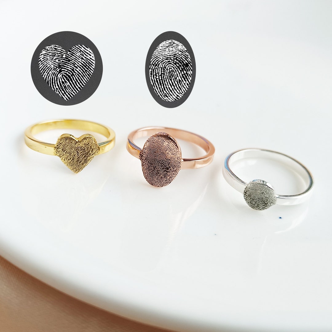 Personalized Fingerprint Ring,memorial Ring,personalized Fingerprint ...