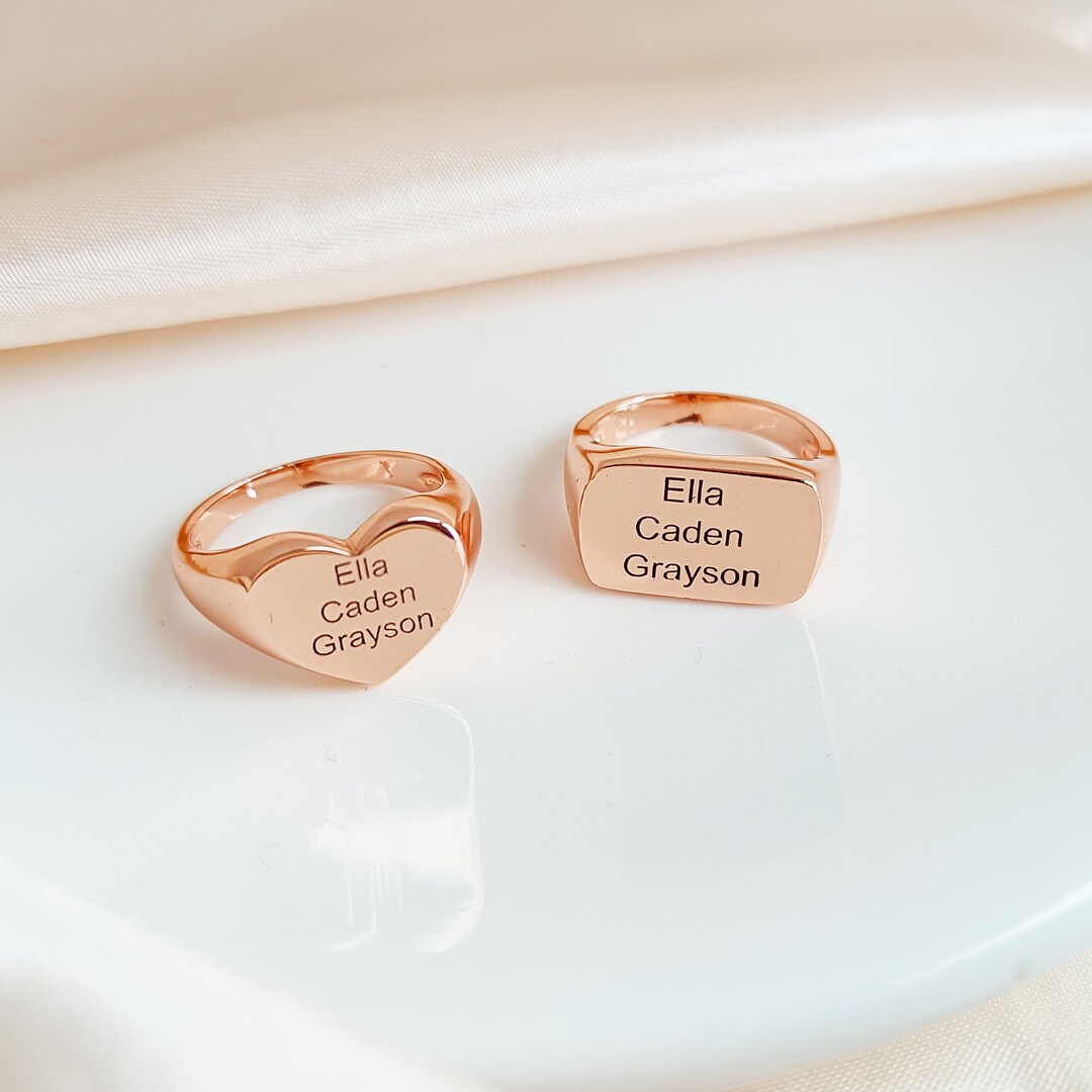 Personalized Signet Ring,custom Statement Ring,engraved Ring,dainty ...