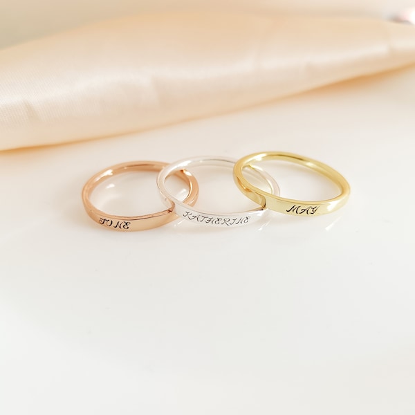 Stackable Name Ring - Etsy