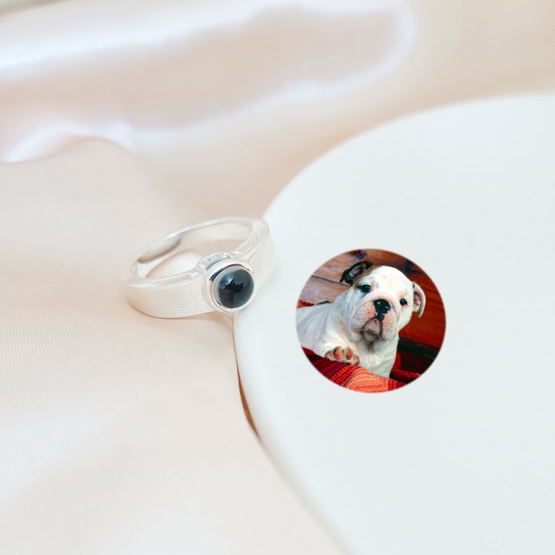 Personalized Photo Projection Ring, Custom Photo Ring, Memorial Picture ...