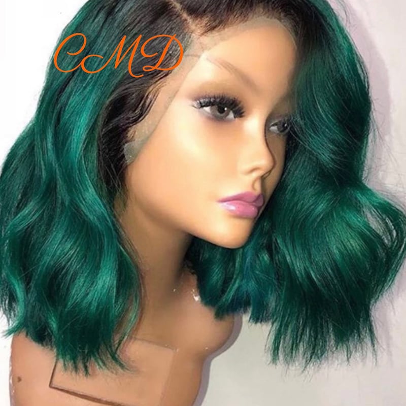 Green Human Hair Bob Wig - Etsy