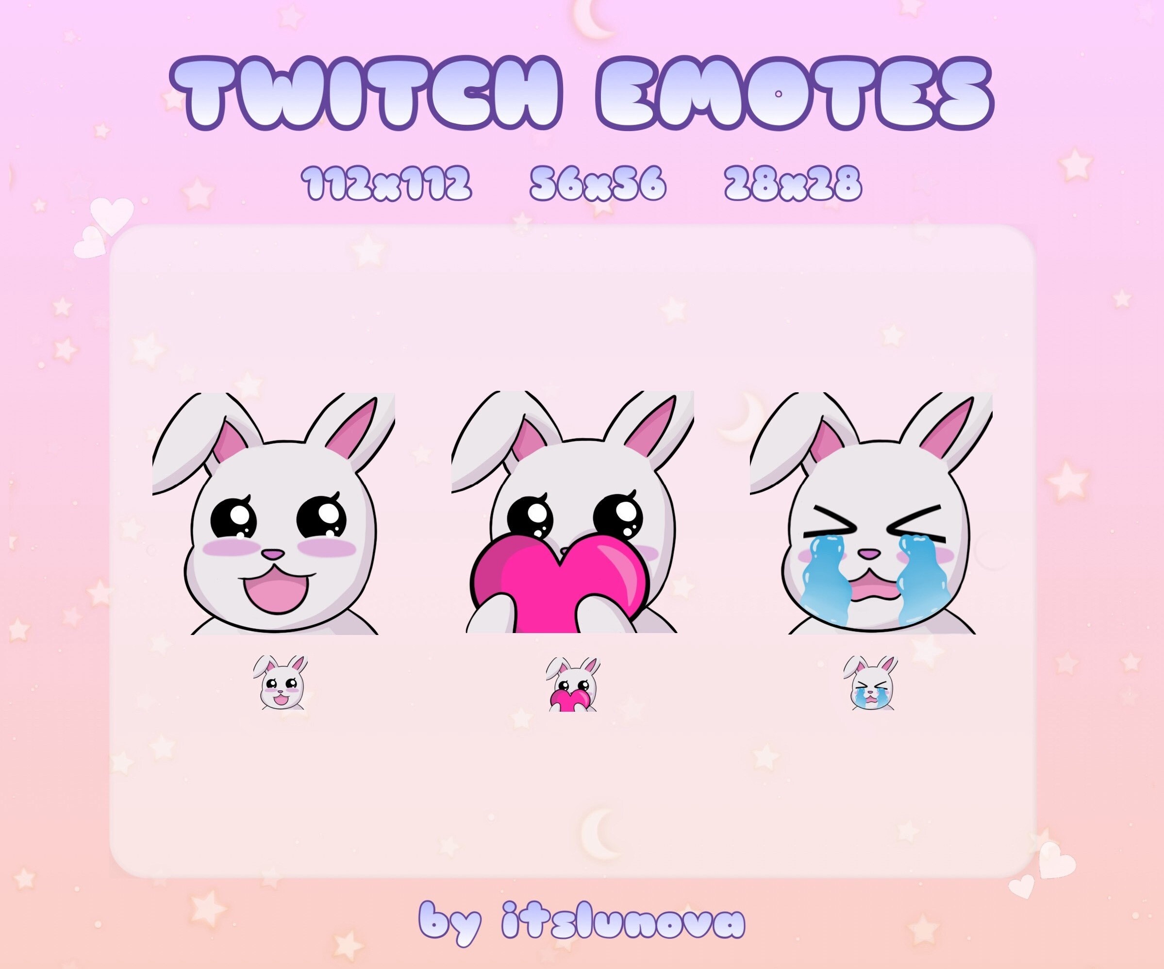 Bunny Emotes Set for Twitch or Discord - Etsy