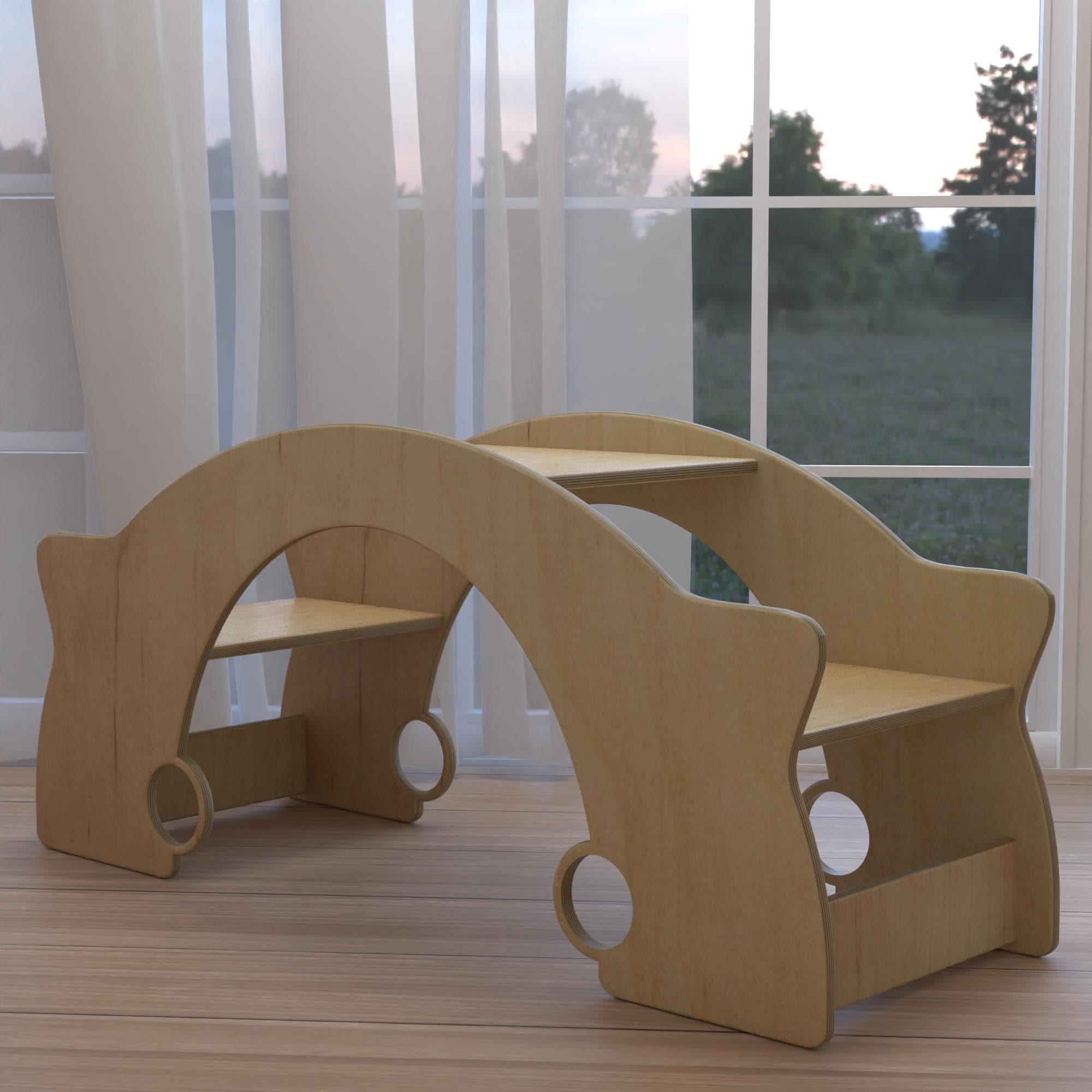 Waldorf Double Rocker 3-in-1 – Wooden Preschool Furniture Set – Rocker ...