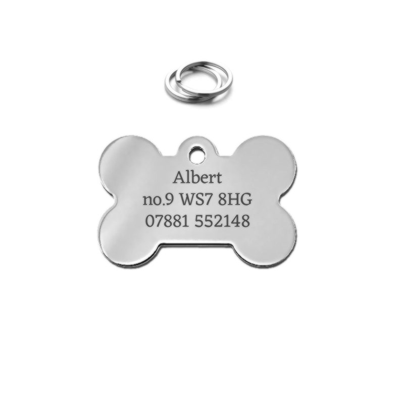 Laser Engraved Bone Shaped Pet Id Tags With Bone Print for - Etsy UK