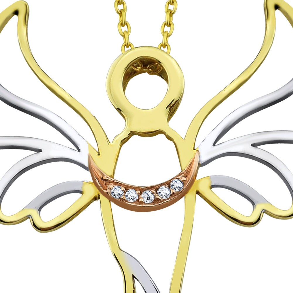 Collar de mujer Ángel Colgante 585 Arcángel de Oro de la Paz | Etsy