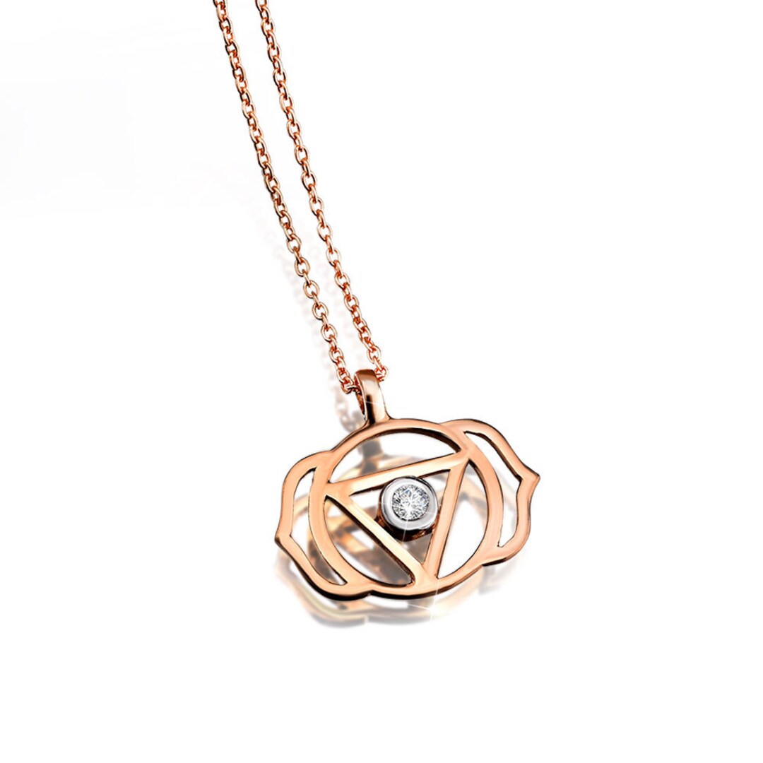 Aris Diamond Women's Necklace With Forehead Chakra Pendant, 8 Carat 333 ...