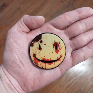 Damaged Smiley 2 Inch Offset Enamel Pin - Etsy