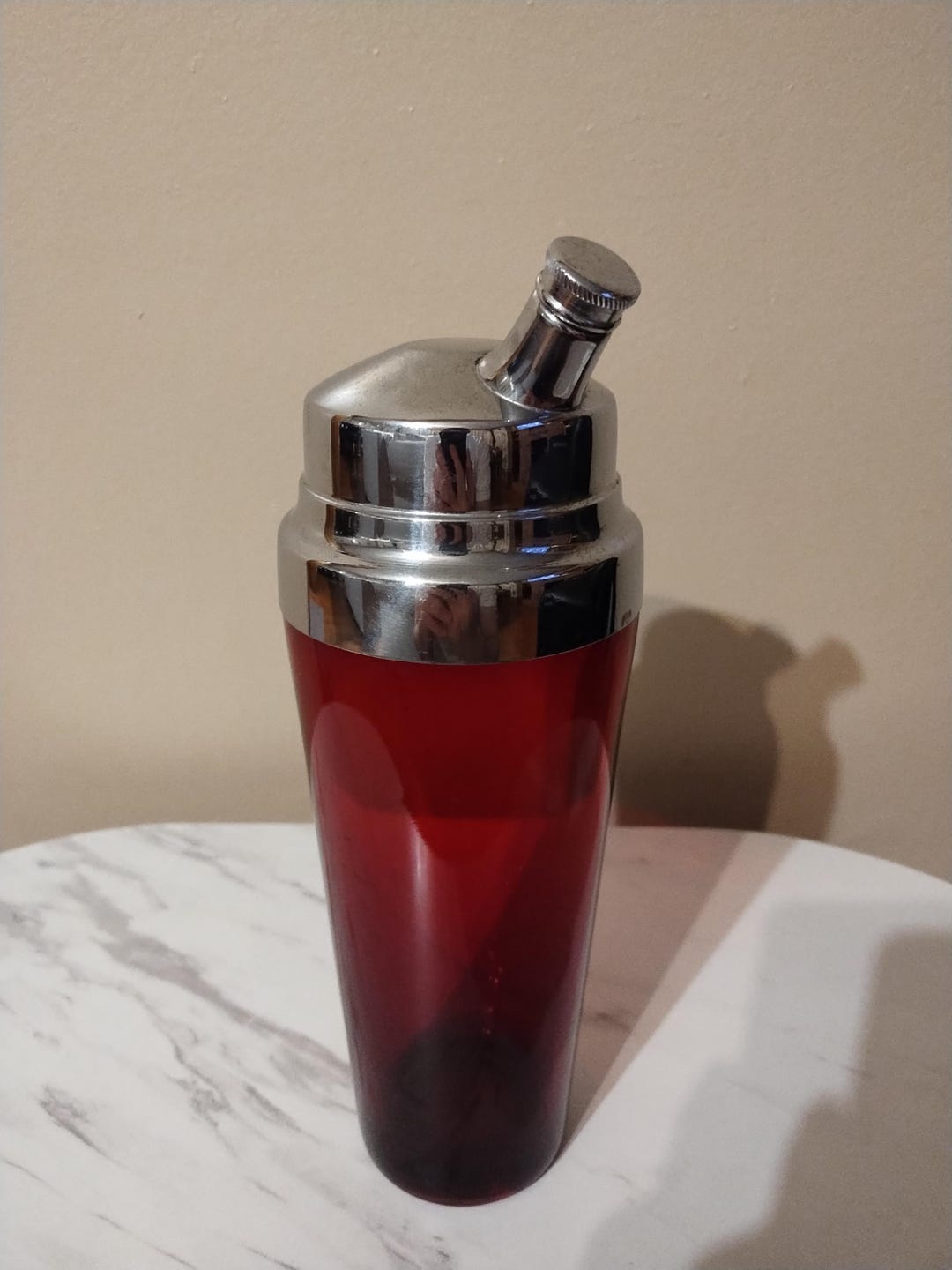 Ruby Red Glass Cocktail Shaker - Etsy